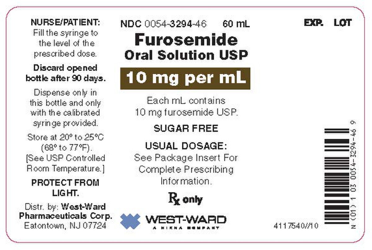 FUROSEMIDE 10MG/ML ORAL SOL 60ML - HIKMA PHARMACEUTICALS USA INC