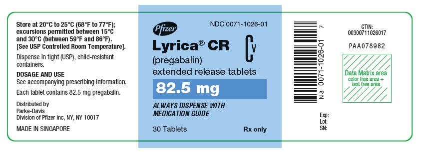 LYRICA CR 82.5MG ER TAB 30 - PFIZER PHARM