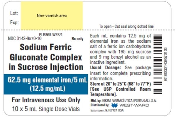 SODIUM FERRIC 12.5MG/ML SDV 10X5ML - HIKMA PHARMACEUTICALS USA INC