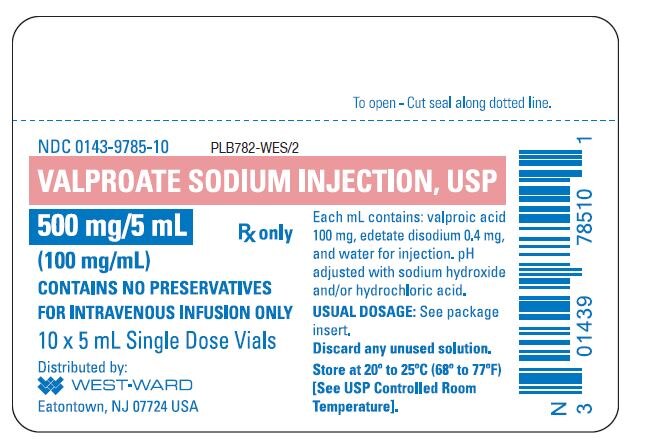 VALPROATE 500MG/5ML VIAL 10X5ML - HIKMA PHARMACEUTICALS USA INC