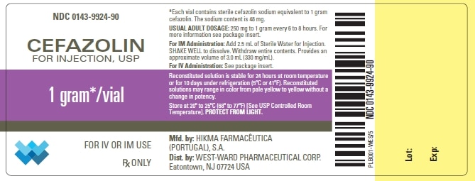 CEFAZOLIN 1GM VL 25X10ML - HIKMA PHARMACEUTICALS USA INC