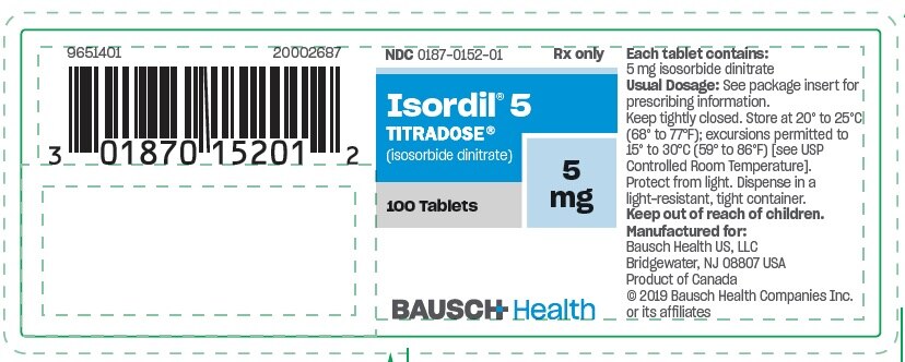 ISORDIL ORAL 5MG TAB 100 - VALEANT PHARMACEUTICALS INT'L