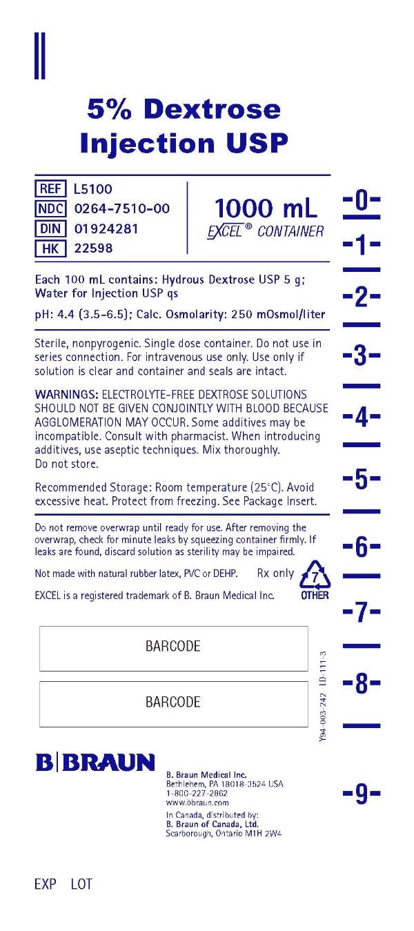 DEXTROSE-WATER 5% BAG 12X1000ML - B. BRAUN MEDICAL, INC.