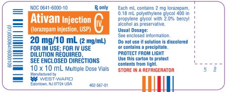 ATIVAN 2MG/ML VIAL 10X10ML - HIKMA PHARMACEUTICALS USA INC