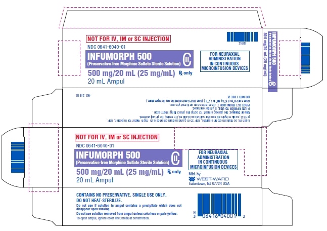 INFUMORPH 25MG/ML AMP 20ML - HIKMA PHARMACEUTICALS USA INC