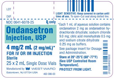 ONDANSETRON 4MG-2ML SDV 25X2ML - HIKMA PHARMACEUTICALS USA INC