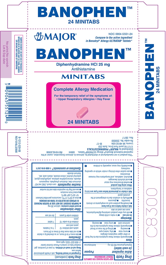ALLERGY BANOPHEN 25MG TABLET 24 - MAJOR PHARM