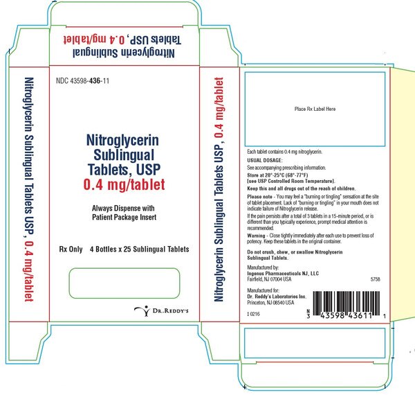 NITROGLYCERIN 0.4MG TAB 4X25 - DR. REDDY'S LAB