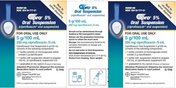 CIPRO 5% SUS 100ML - BAYER HC PHARM INC