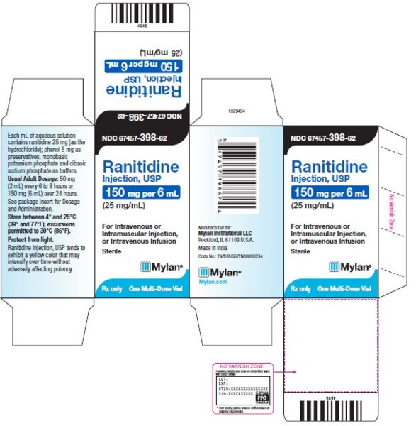 RANITIDINE 150MG MDV 6ML - MYLAN INSTITUTIONAL