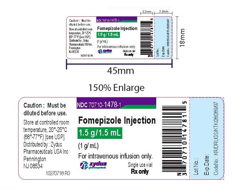FOMEPIZOLE 1.5GM SDV 1.5ML - ZYDUS PHARMACEUTICALS